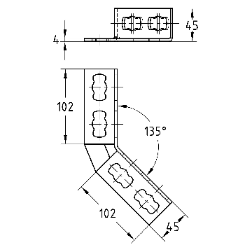 MÜPRO | MPR-Winkelverbinder 135° Typ S+ 4+4