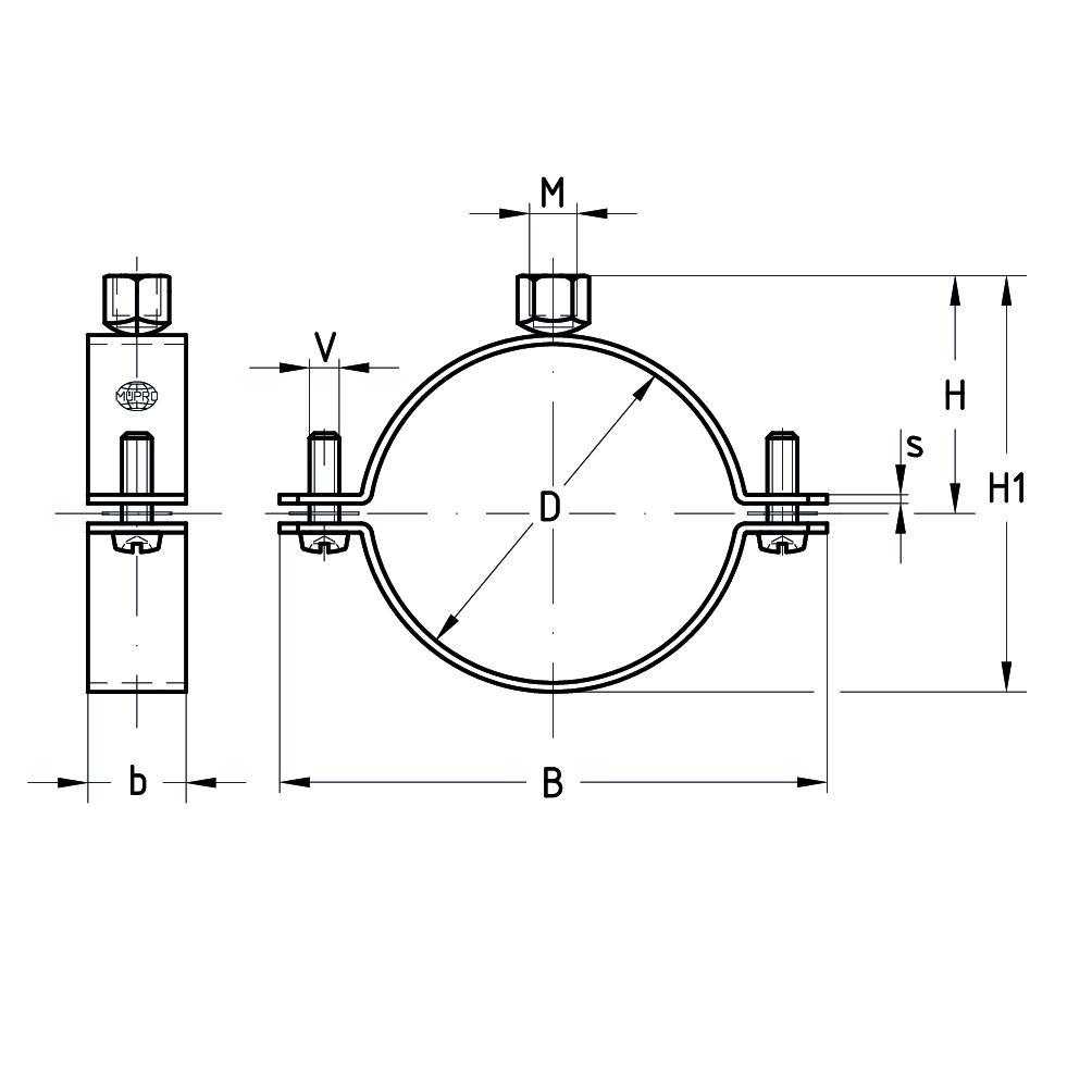 MÜPRO | Lüftungsschellen M8 | ohne Einlage | 80